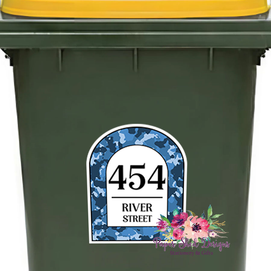Bin Sticker | Camo Blue - Paper Shed Designs