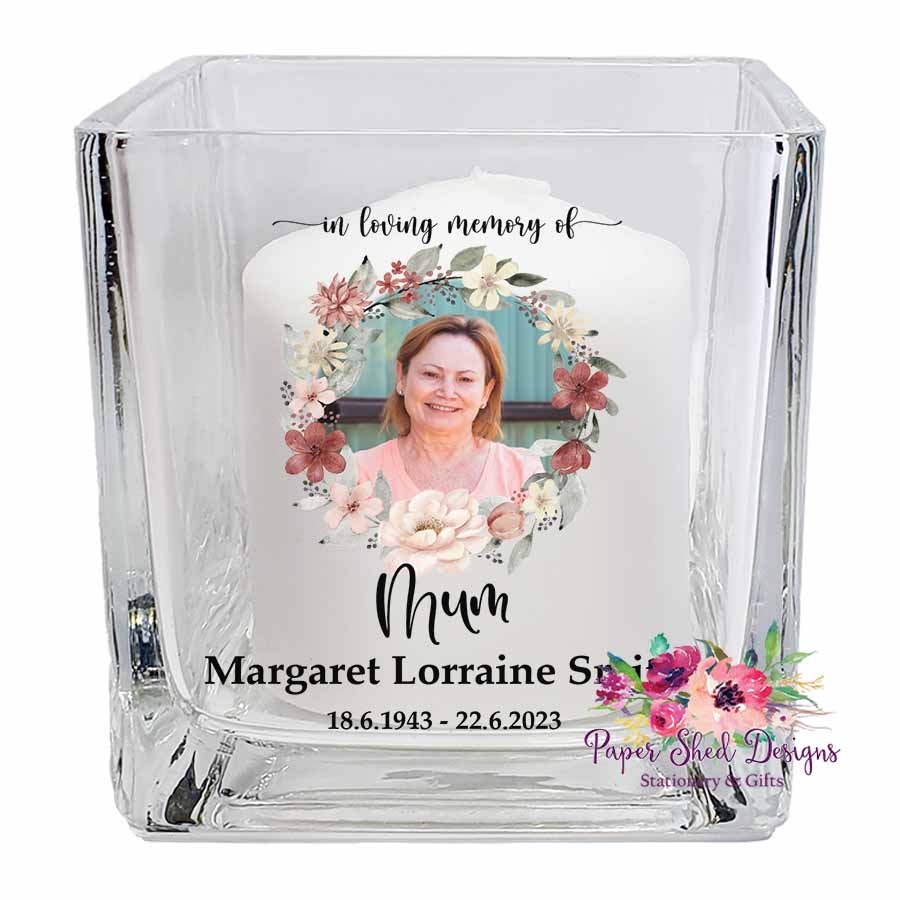 Memorial Candle Holder | Autumn Blooms - Paper Shed Designs