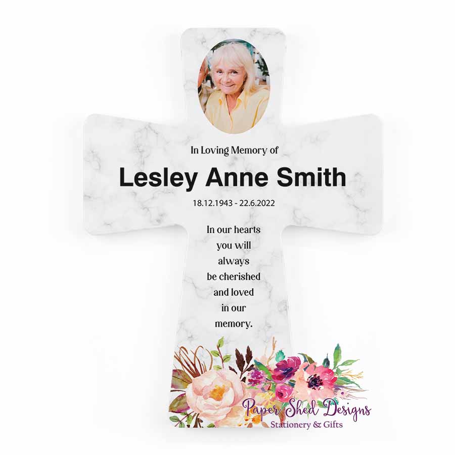 Memorial Cross | Peony Roses - Paper Shed Designs
