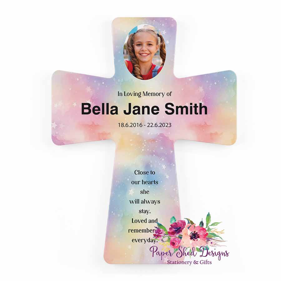 Memorial Cross | Rainbow Stars - Paper Shed Designs