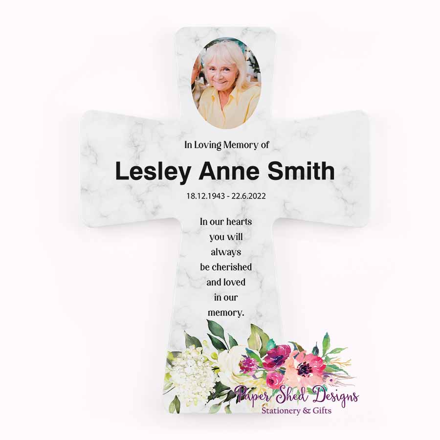 Memorial Cross | White Roses - Paper Shed Designs