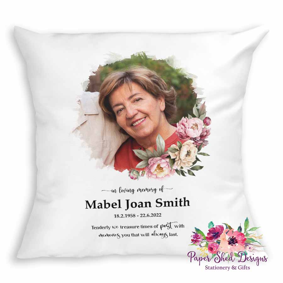 Memorial Cushion | Vintage Peonies - Paper Shed Designs