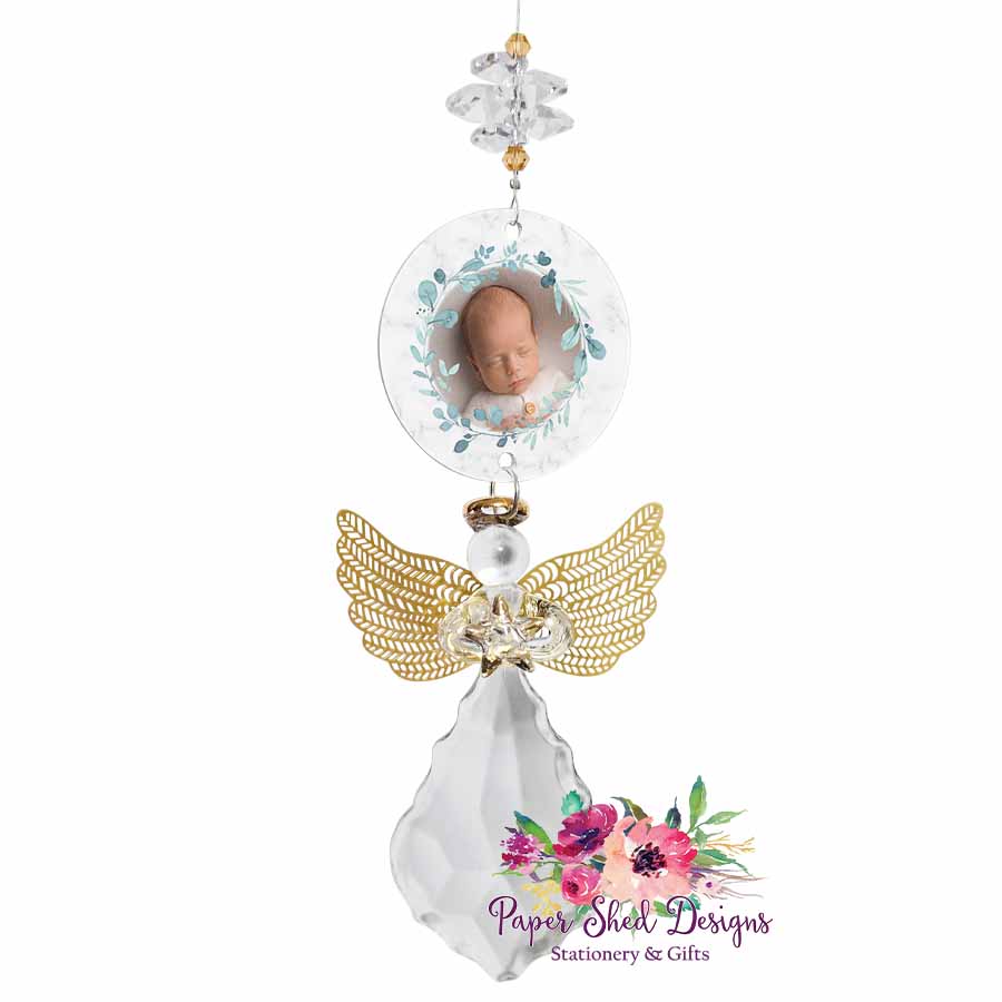 Memorial Guardian Angel | Wreath Green - Paper Shed Designs