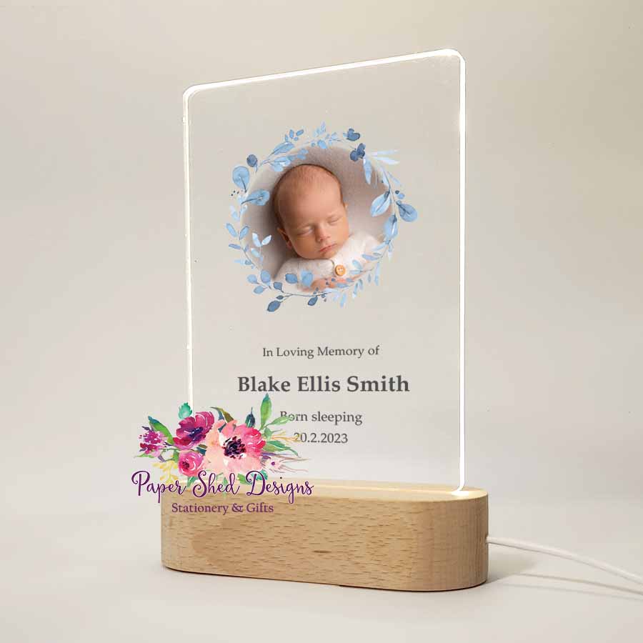 Memorial Light | Wreath Blue - Paper Shed Designs