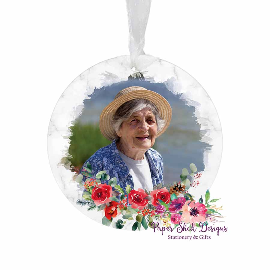 Memorial Christmas Ornament | Christmas Roses - Paper Shed Designs