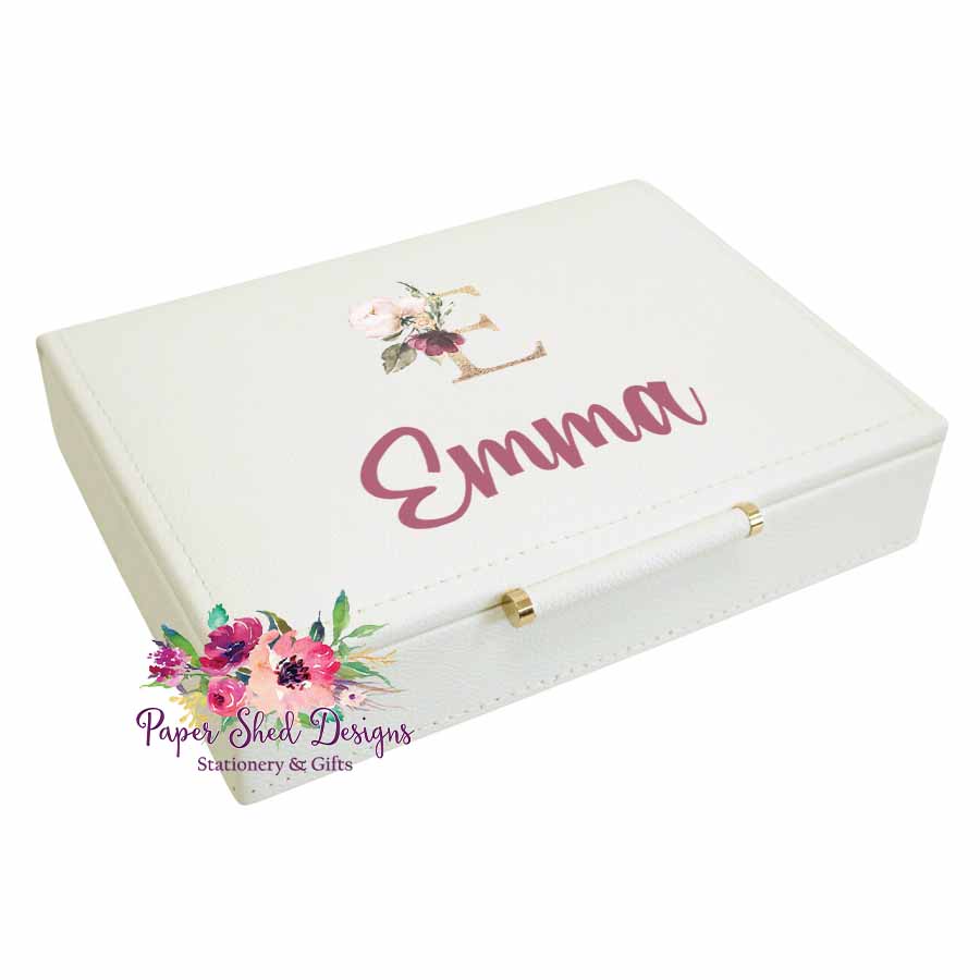 Girls Jewellery Box | Watercolour Roses - Paper Shed Designs